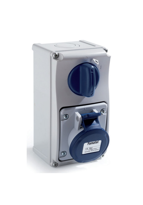 IP44 Switched Interlocked Wall Mounted Socket Vertical, 16A 230V ...